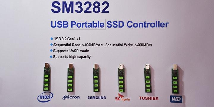 COMPUTEX 2019 Silicon Motion 慧榮展示採用 USB 3.2 Gen1 介面的單晶片 SM3282 SSD 控制器 ...