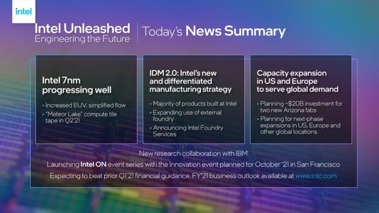 Intel 執行長 Pat Gelsinger 宣布 IDM 2.0 策略自家工廠、第三方產能與代工服務 | XFastest News