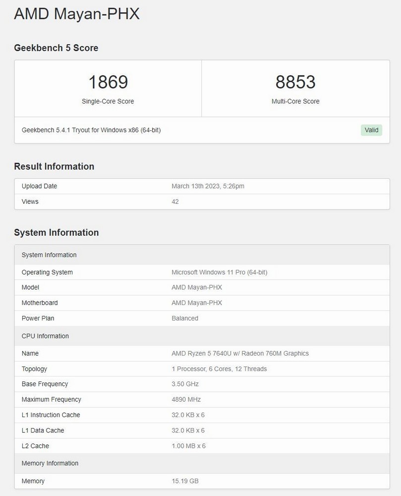 AMD Ryzen 5 7640U現身Geekbench跑分網站 | XFastest News