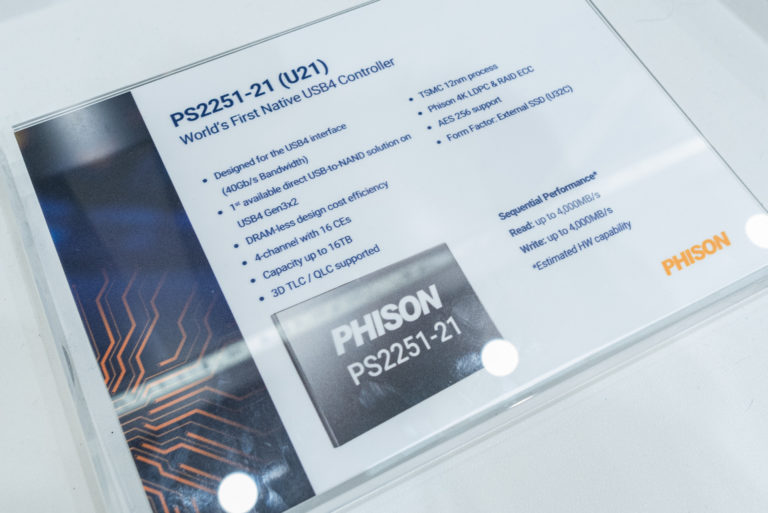 Phison 展示 PS2251-21 首款原生 USB4 NAND 控制器飆速 4000MB/s | XFastest News